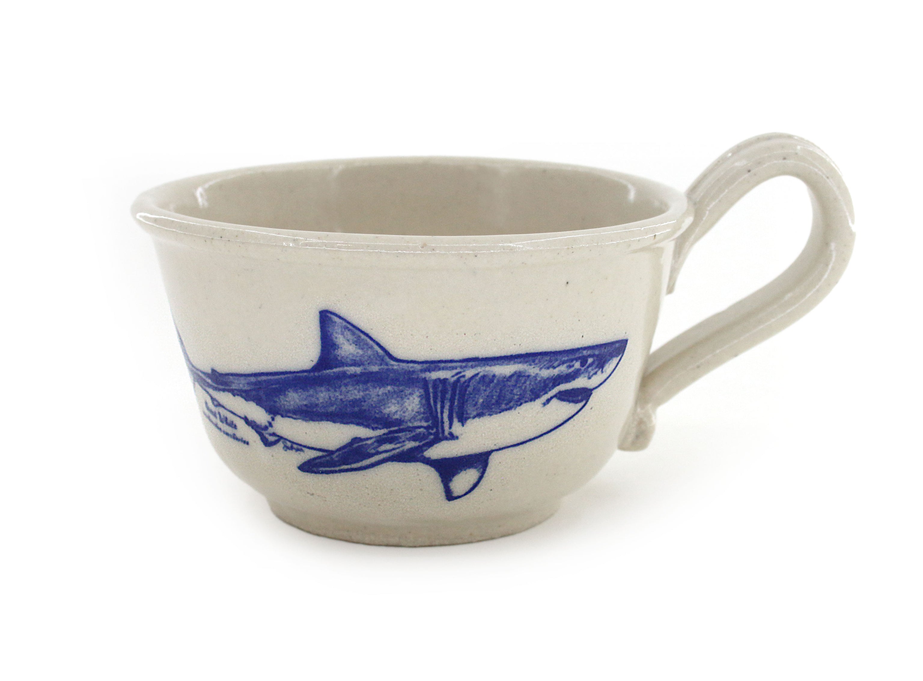 In-Glaze Decal -Great White Shark - Chowder Mug – Chatham Pottery