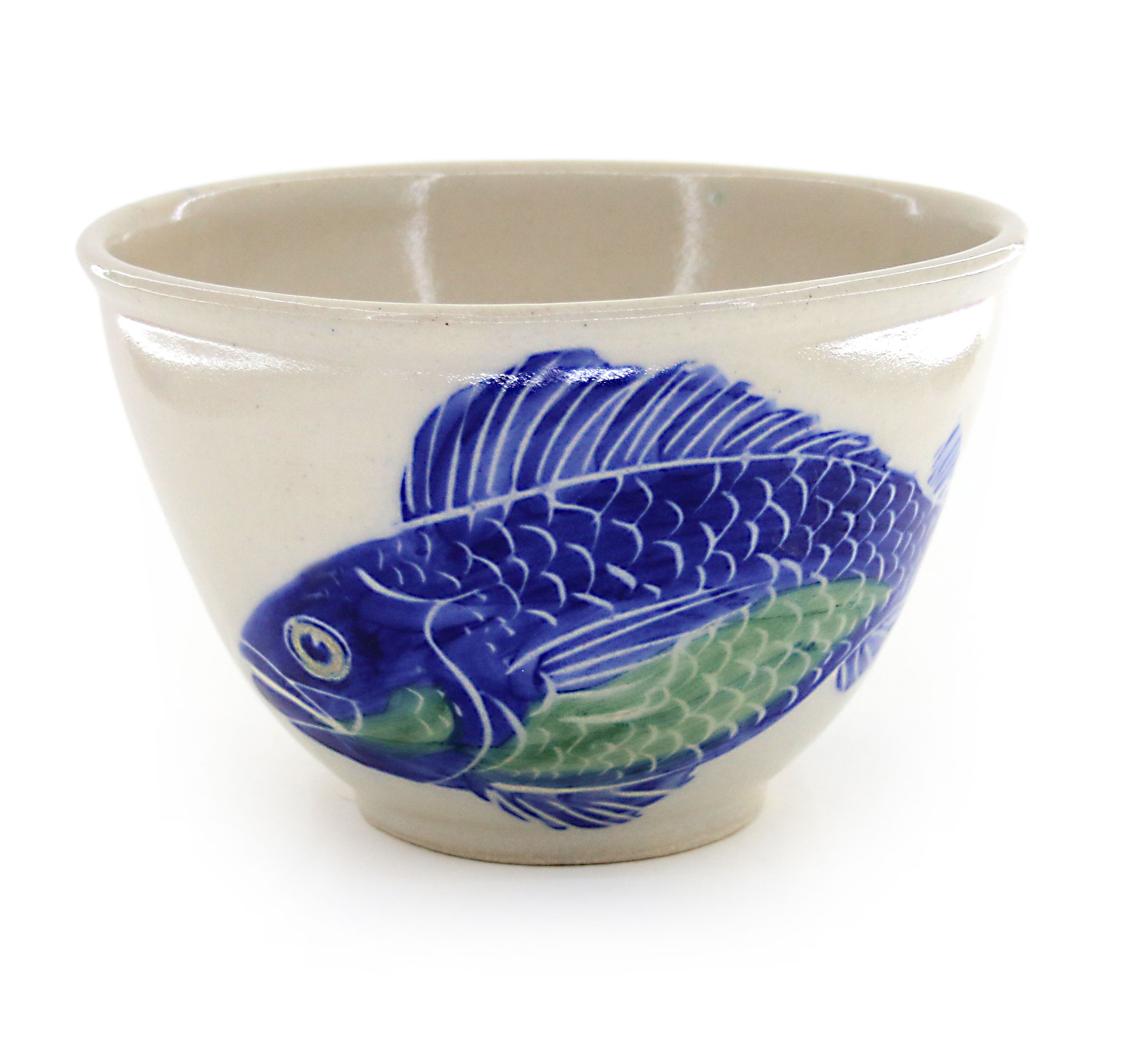 Mixing Bowl - Hand-Painted Fish – Chatham Pottery