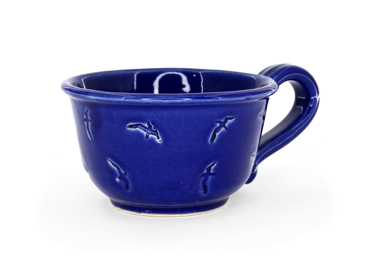 Seagull Etched - Chowder Mug - Cobalt Blue – Chatham Pottery