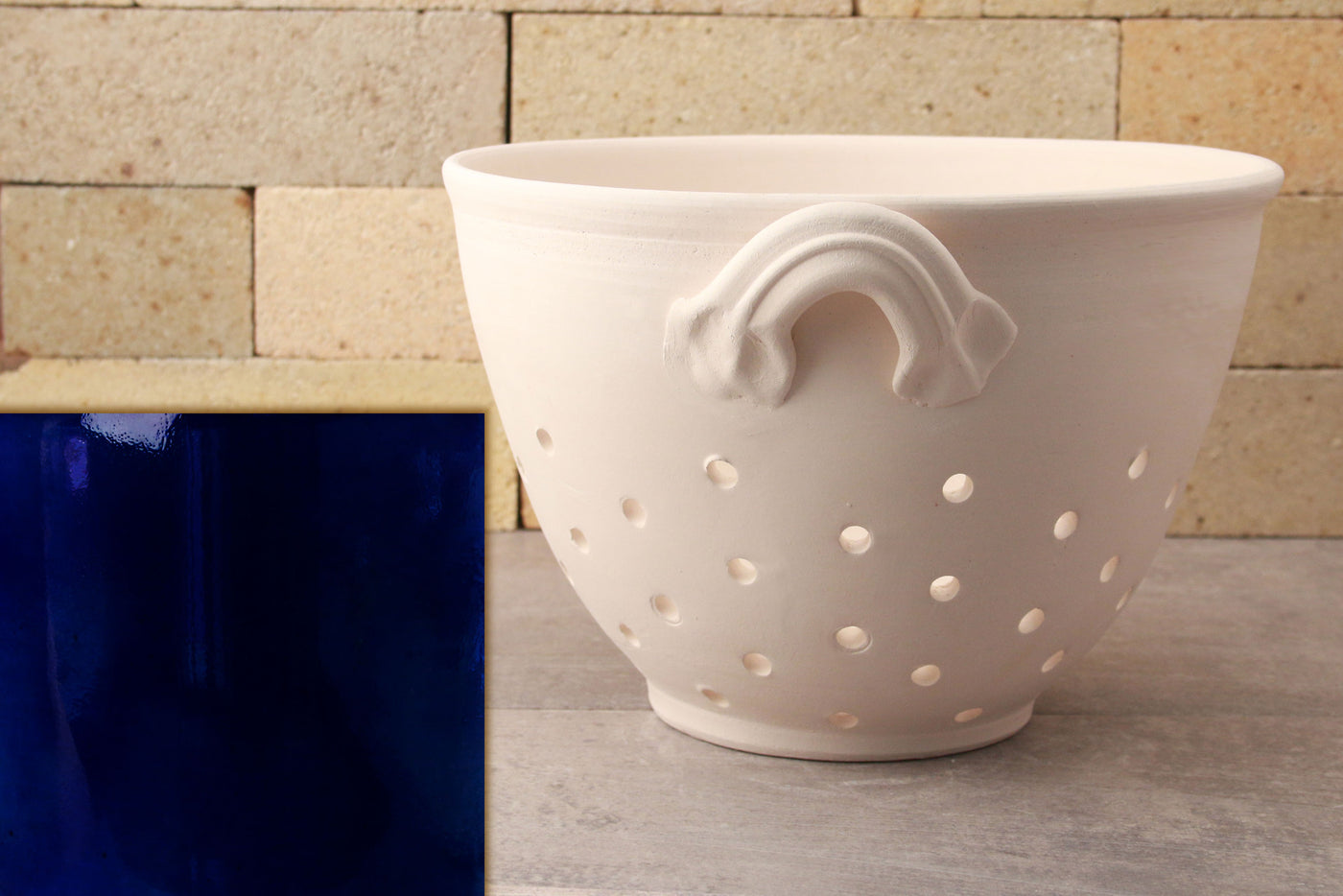 Colander - Cobalt Blue – Chatham Pottery