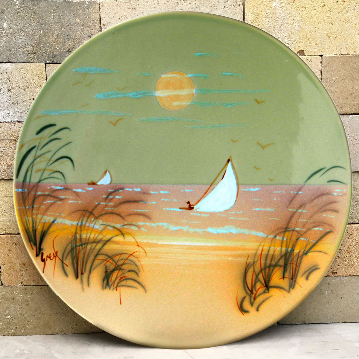 Pizza Stone - Monomoy Green – Chatham Pottery